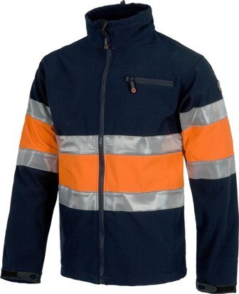 ⭐ CHAQUETA WORKSHELL COMBI BANDAS | Azules de Vergara